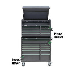 Masterforce® 41"W x 24"D Gunmetal 19-Drawer Rolling Tool Chest ...