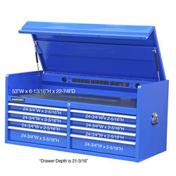 Masterforce® 56"W x 24"D Blue 19-Drawer Rolling Tool Chest & Cabinet at ...