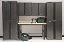 Masterforce® 122"W x 80-1/4"H x 24"D Gunmetal 7-Piece Garage Storage ...