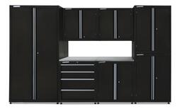 Masterforce® 133-1/2"W x 82"H x 24"D Black 7-Piece Garage Storage ...