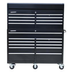 Masterforce® 56"W x 24"D Black 19-Drawer Rolling Tool Chest & Cabinet ...