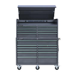 Masterforce® 56"W x 24"D Gunmetal 19-Drawer Rolling Tool Chest ...