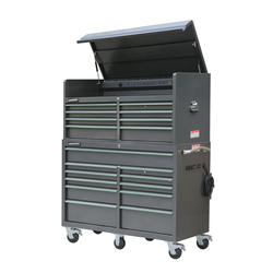 Masterforce® 56"W x 24"D Gunmetal 19-Drawer Rolling Tool Chest ...