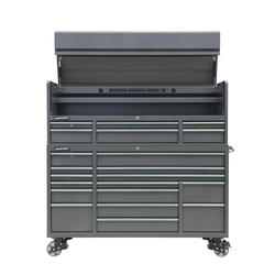 Masterforce 72 W x 24 D Gunmetal 21 Drawer Rolling Tool Chest Cabinet at Menards