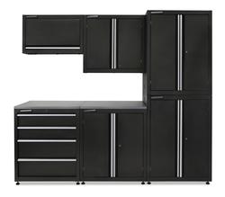 Masterforce® 91-1/2"W x 80-1/4"H x 24"D Black 6-Piece Garage Storage ...