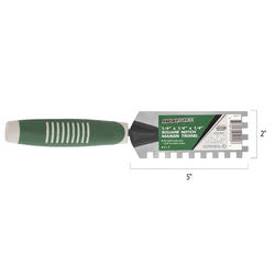 Masterforce® 2" x 5" Square-Notch Margin Trowel with Soft Grip Handle ...
