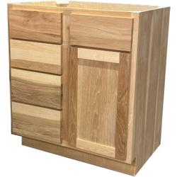 Quality One™ 30" W x 21" D x 34-1/2" H Unfinished Hickory Vanity ...