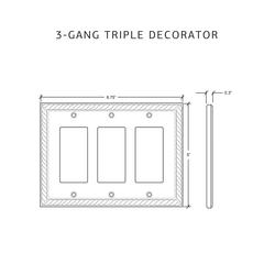 Weybridge™ Cast Stone Rope 3-Gang Rocker Wall Plate - Graphite at Menards®