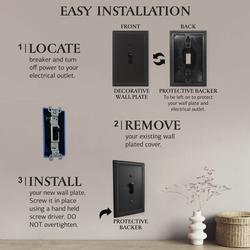 Weybridge™ Cast Stone Rope 3-Gang Rocker Wall Plate - Graphite at Menards®