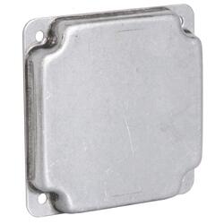 RACO 2-Gang Galvanized Steel 1/2" Raised 4" Square Electrical Box Cover ...