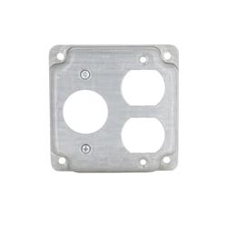 RACO 2-Gang Galvanized Steel 1/2" Raised 4" Square Electrical Box Cover ...
