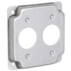 RACO 2-Gang Galvanized Steel 1/2" Raised 4" Square Electrical Box Cover at Menards®