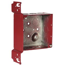 RACO 4" Galvanized Steel Red Square New Work Electrical Box with ...