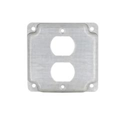 RACO 1-Gang Galvanized Steel 1/2" Raised 4" Square Electrical Box Cover ...