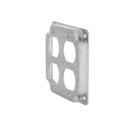 RACO Galvanized Steel 1/2" Raised 4" Square 2-Gang Duplex Electrical ...