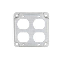 RACO Galvanized Steel 1/2" Raised 4" Square 2-Gang Duplex Electrical ...