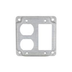 RACO 2-Gang Galvanized Steel 1/2" Raised 4" Square Electrical Box Cover ...