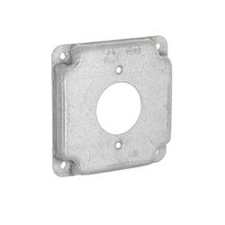 RACO 1-Gang Galvanized Steel 1/2" Raised 4" Square Electrical Box Cover ...