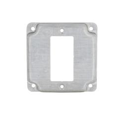 RACO 1-Gang Galvanized Steel 1/2" Raised 4" Square Electrical Box Cover ...