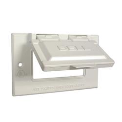 BELL 1-Gang Metal Horizontal GFCI Weatherproof Flip Cover White at Menards®