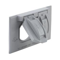 BELL 1-Gang Metal Horizontal Duplex Weatherproof Flip Cover Gray at ...