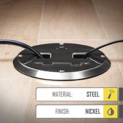 RACO 1-Gang Nickel Steel Round Floor Box with 125V duplex & Type A and ...