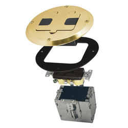 RACO 1-Gang Brass Steel Round Floor Box Kit at Menards®