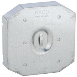 RACO 2-Gang Galvanized Steel 3/4" Raised 4" Square Electrical Box ...