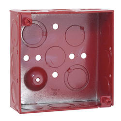 RACO 4" Galvanized Steel Red Square New Work Electrical Box with ...