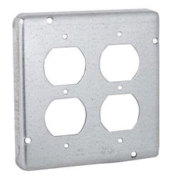 RACO 2-Gang Galvanized Steel 4-11/16" Square Electrical Box Cover at ...