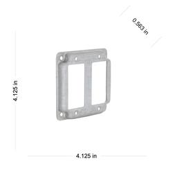 RACO Galvanized Steel 1/2" Raised 4" Square 2-Gang GFCI Electrical Box Cover at Menards®