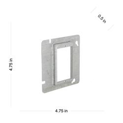 RACO 1-Gang Galvanized Steel 1/2" Raised 4-11/16" Square Electrical Box Mud Ring at Menards®