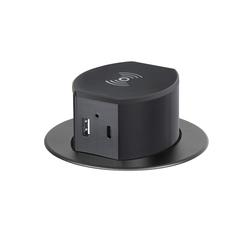 Hubbell 20-Amp Black Pop-Up Countertop Outlet with USB A/C & Wireless ...