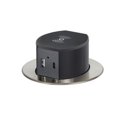 Hubbell 20-Amp Nickel Pop-Up Countertop Outlet with USB A/C & Wireless ...