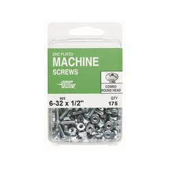 Grip Fast® #6-32 x 1/2" Combo Drive Zinc Round Head Machine Screw - 175 ...
