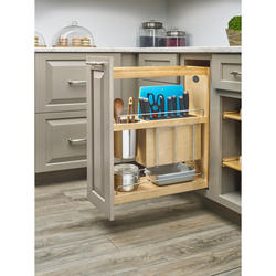 Rev-A-Shelf® Natural Maple Bottom and Side Mount Knife Block/Utensil Pullout w/ BLUMOTION Soft ...