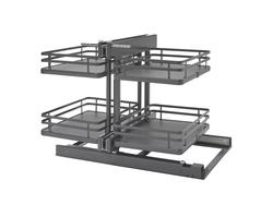 Rev-A-Shelf® Textured Linen Two-Tier Solid Bottom Shelves w/ Soft-Close ...