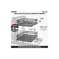 Rev-A-Shelf® Textured Linen Two-Tier Solid Bottom Shelves w/ Soft-Close ...