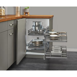 Rev-A-Shelf® Textured Linen Two-Tier Solid Bottom Shelves w/ Soft-Close ...