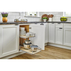 Rev-A-Shelf® Two-Tier Solid Bottom Pull-Out Base Cabinet Organizer w ...