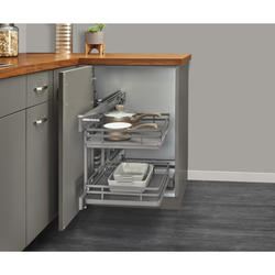 Rev-A-Shelf® Textured Linen Two-Tier Solid Bottom Shelves w/ Soft-Close ...