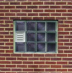 Simply Secure 32"W x 18"H Diamond Pattern Dryer-Vented Glass Block ...