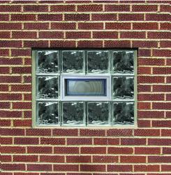Simply Secure 32"W x 18"H Wave Pattern Hopper-Vented Glass Block Window ...