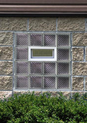 Simply Secure 32"W x 28"H Diamond Pattern Hopper-Vented Glass Block ...