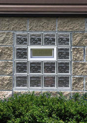 Simply Secure 32"W x 26"H Wavy Pattern Hopper-Vented Glass Block Window ...