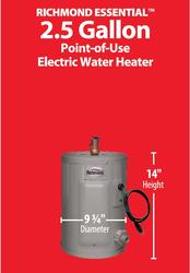 Richmond® Essential® 2.5 Gallon 6-Year Point-of-Use Single-Element ...