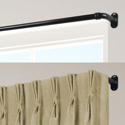 Haus Designs 28"-48" Black Industrial Pipe Curtain Rod at Menards®