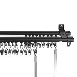 Haus Designs 28"-48" Black Adjustable Double C Track Kit with Baton at ...