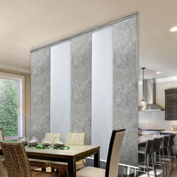 Haus Designs 58"-110"W x 94"H Cloudy Weave Gladiole Gray 5-Panel Single ...