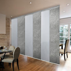 Haus Designs 70"-130"W x 94"H Cloudy Weave Gladiole Gray 6-Panel Single ...